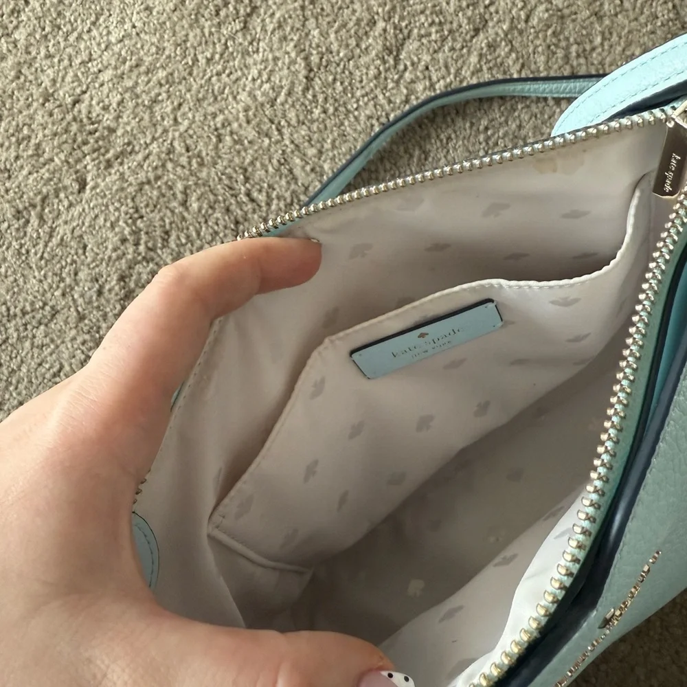 kate spade | Bags | Kate Spade Light Blue Pebbled Leather Crossbody ...